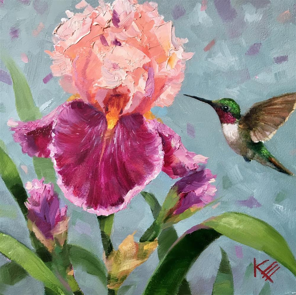 "Iris & Hummingbird" by Krista Eaton