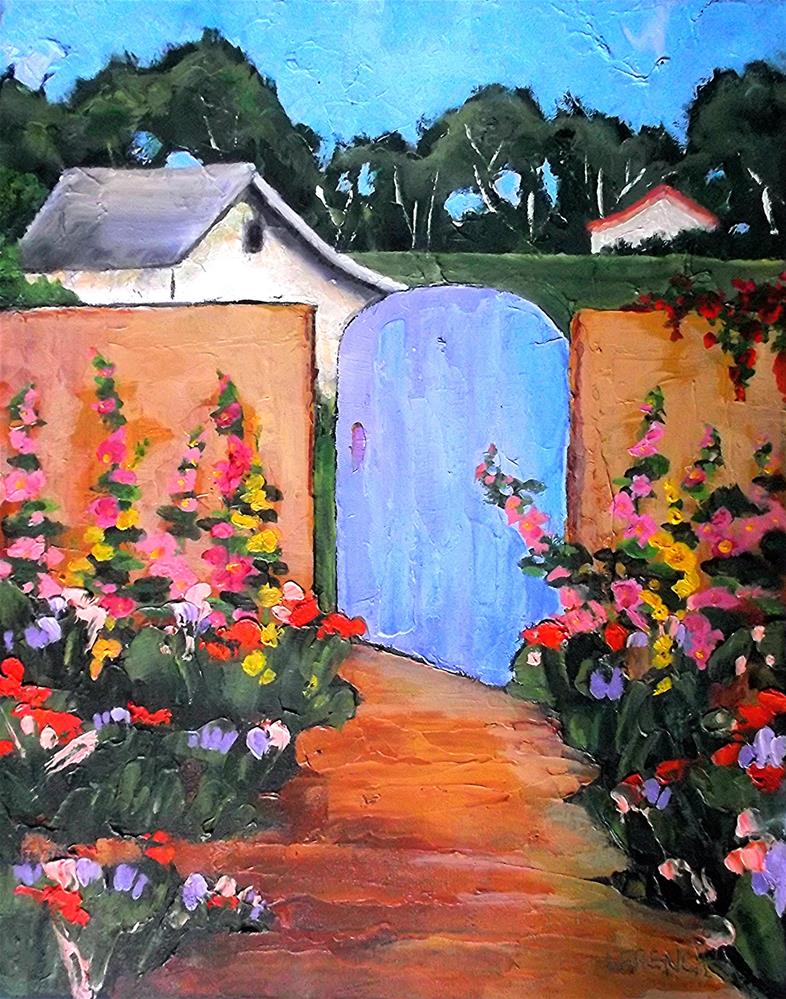 "Blue Farm Garden Gate Lynne French" by lynne french