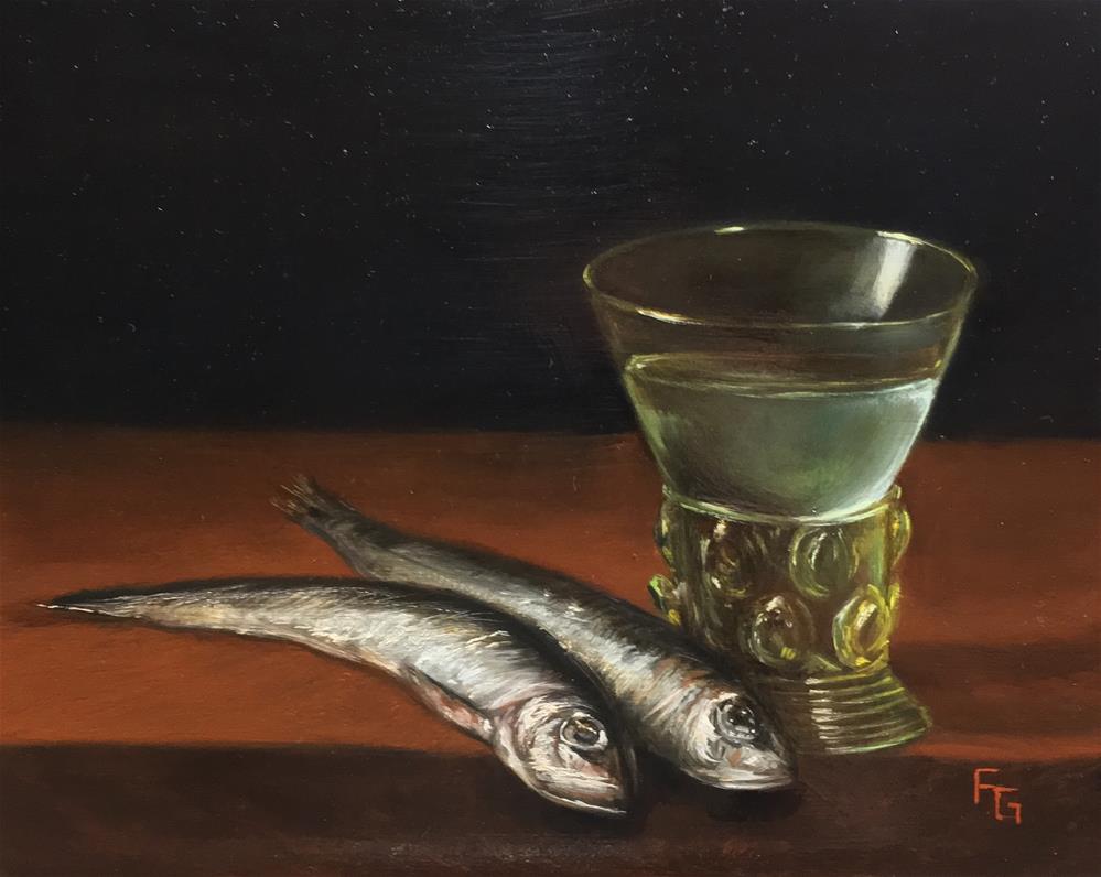 "Sardines and Berkemeyer Glass" by Frankie Gollub