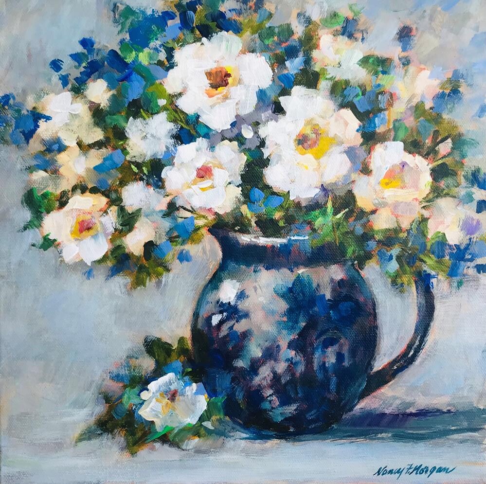 "White Roses" by Nancy F. Morgan