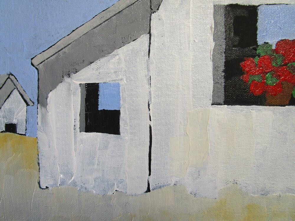 "Lynne French White Farmhouse RED GE..." by lynne french