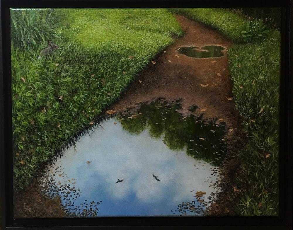 "Puddle View, Framed" by Elizabeth Elgin