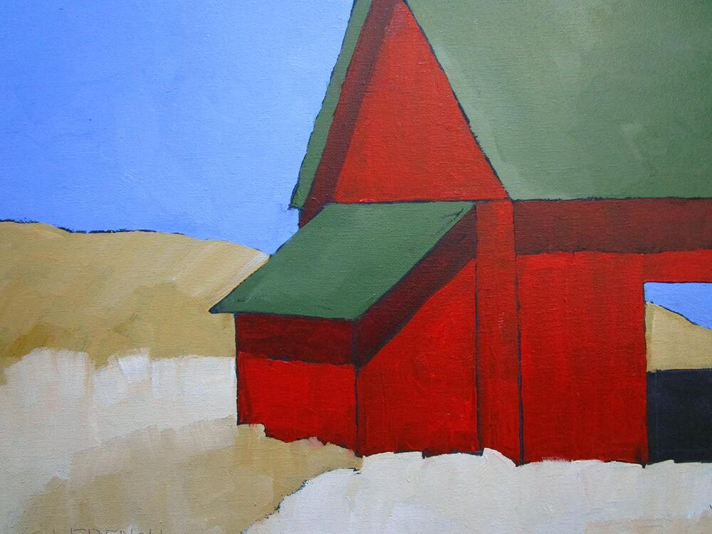 "RED BARN 16x20 California Landscape..." by lynne french