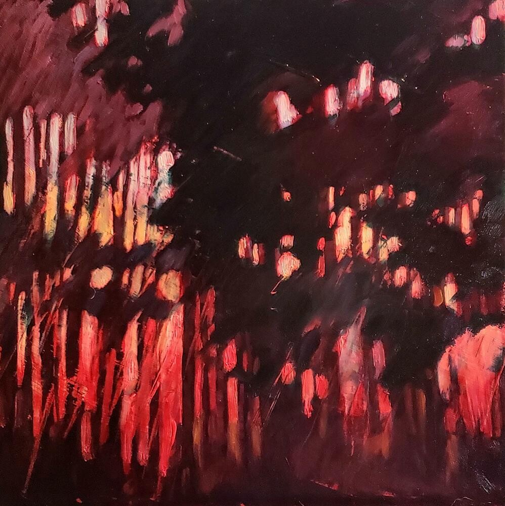 "Crimson Light through the Woods" by Debra Howard