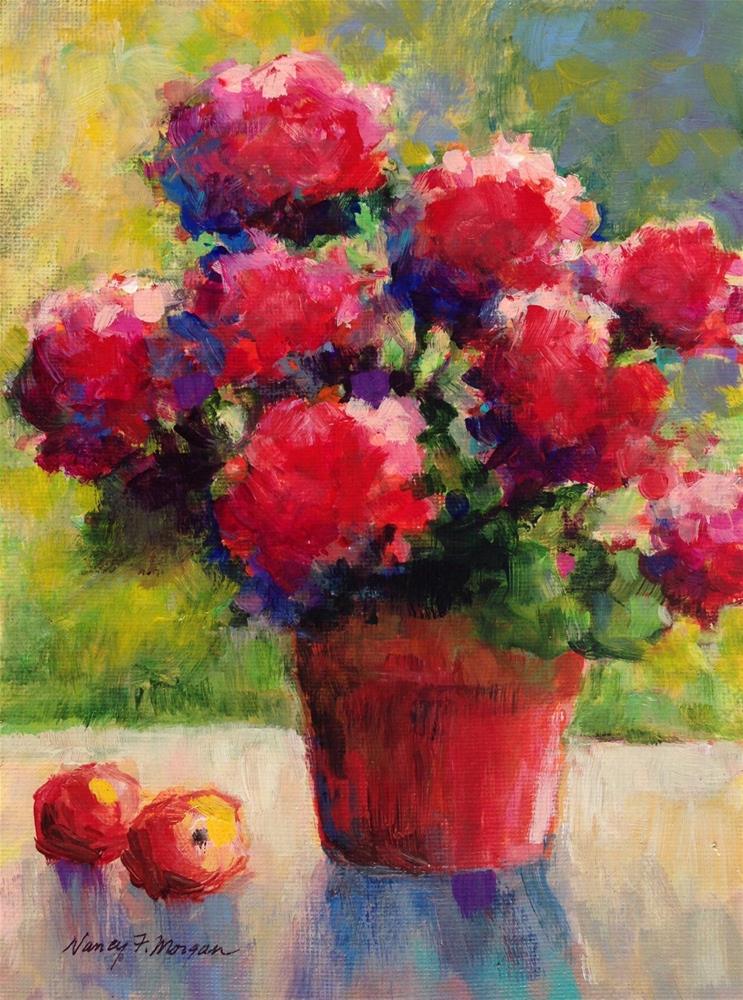 "Red Hydrangeas" by Nancy F. Morgan