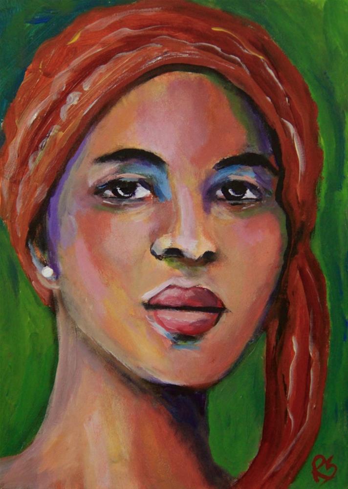 "Imani - Original Portrait Painting" by Artcylucy Art by Roberta Schmidt