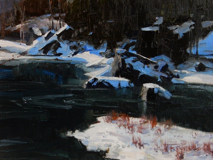 "Quiet Cold Wenatchee River oil pai..." by Robin Weiss