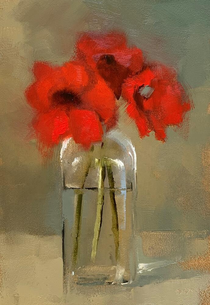 "Red flowers" by Ans Debije