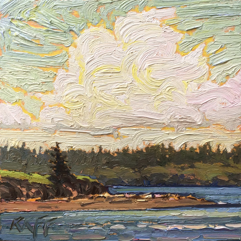 "Sunny Coast: 6x6 oil on panel" by Ken Faulks