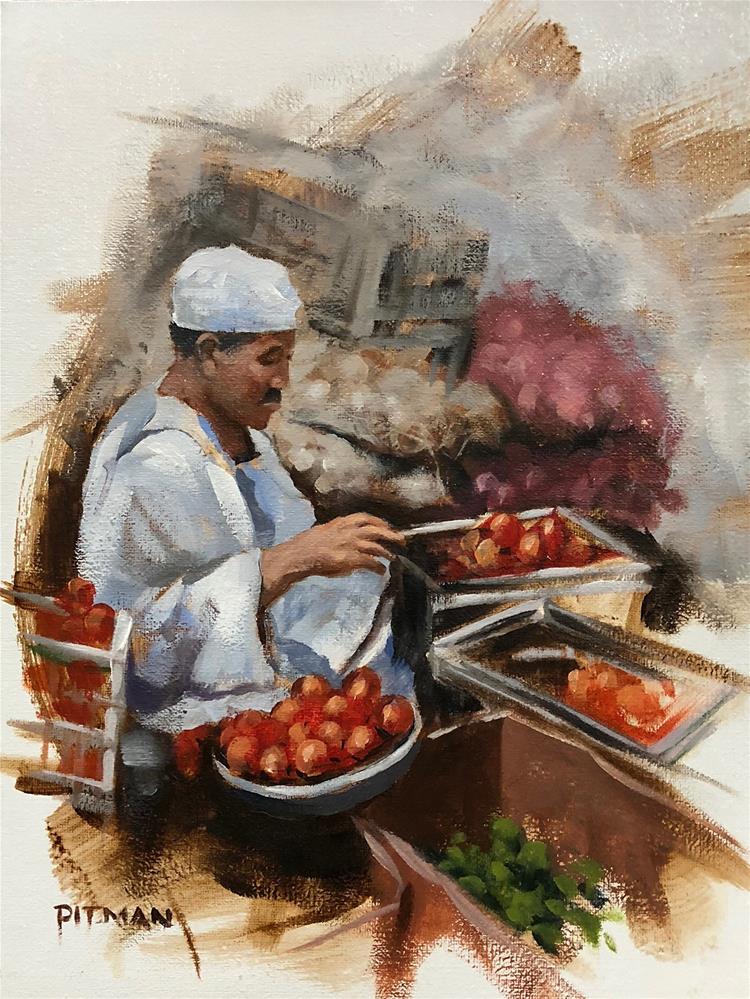 "Egyptian Tomato Seller" by Tom Pitman