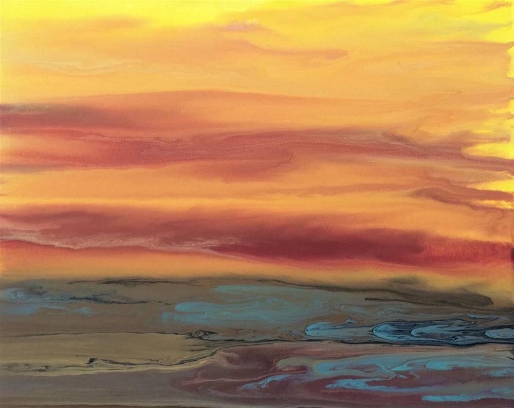 "Contemporary Abstract Landscape Pai..." by Kimberly Conrad