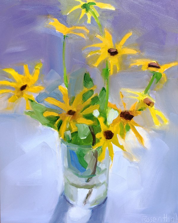 "Black-eyed Susans in Clear Glass Va..." by Robin Rosenthal
