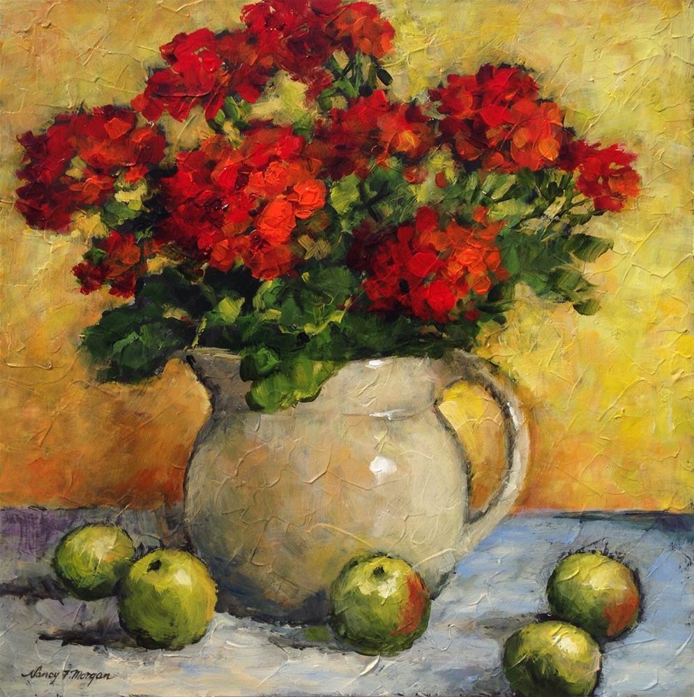 "Red Geraniums" by Nancy F. Morgan