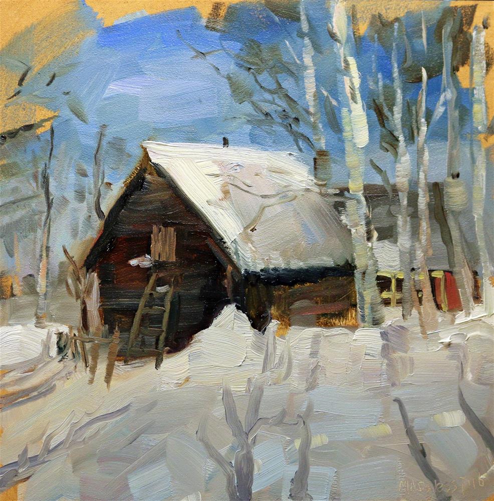 "Russian dacha in the snow" by Miranda Dalessi