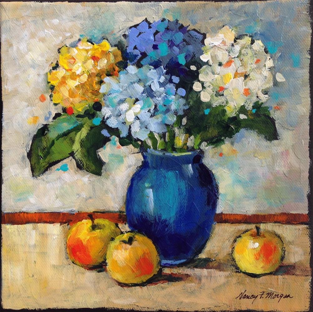 "Hydrangeas With Fruit" by Nancy F. Morgan