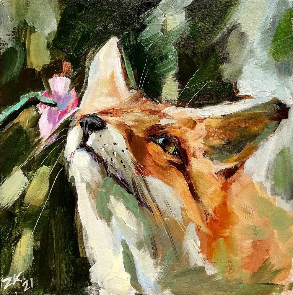 "Fox painting Original Animal Art Sm..." by Zhanna Kan