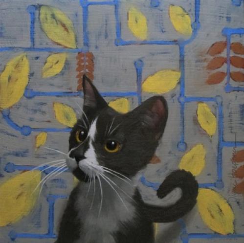 "Keanu Meets the Matrix, Tuxedo Cat ..." by Diane Hoeptner