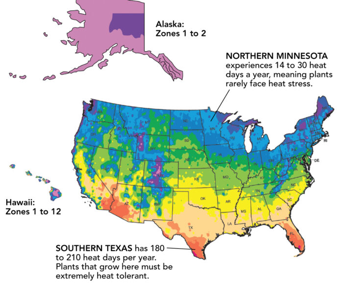 How to Read and Use the AHS Heat Zone Map for Gardening - Fine Gardening