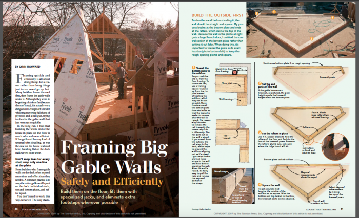 Framing Big Gable Walls Safely and Efficiently - Fine Homebuilding