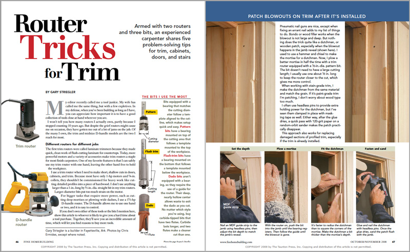 Router Tricks for Trim - Fine Homebuilding