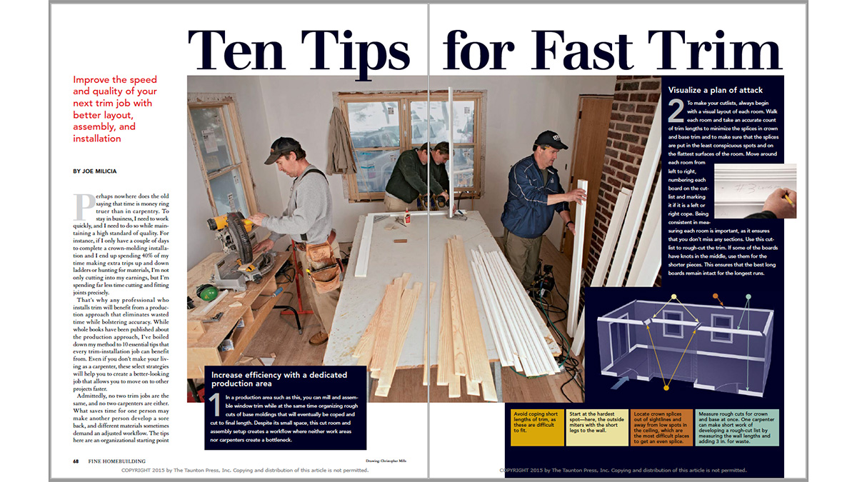 10 Tips for Fast Trim - Fine Homebuilding