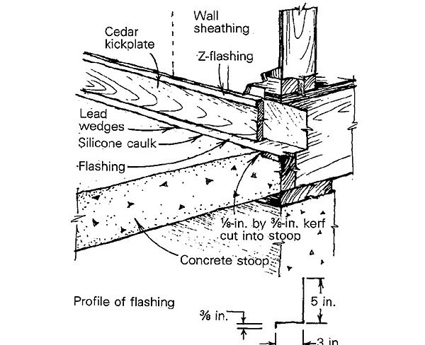 Retro-flashing a concrete stoop - Fine Homebuilding