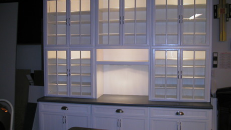 Built in desk display case for a friend. - Fine Homebuilding