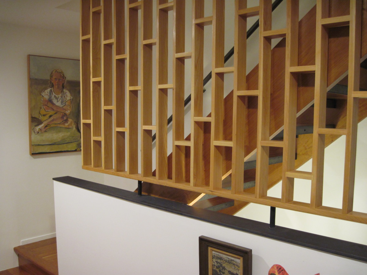 Contemporary stairway lattice - Fine Homebuilding