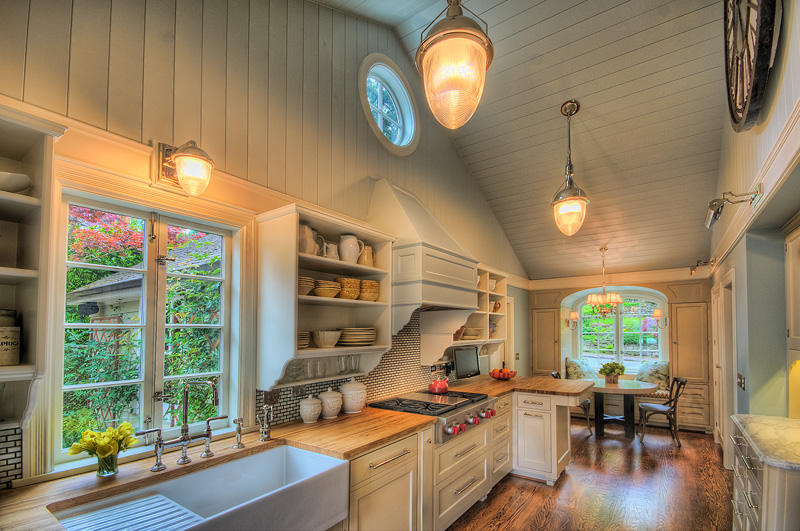 Traditional kitchen with vaulted ceiling. - Fine Homebuilding