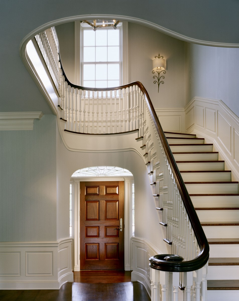 Center Entrance Colonial Staircase Design