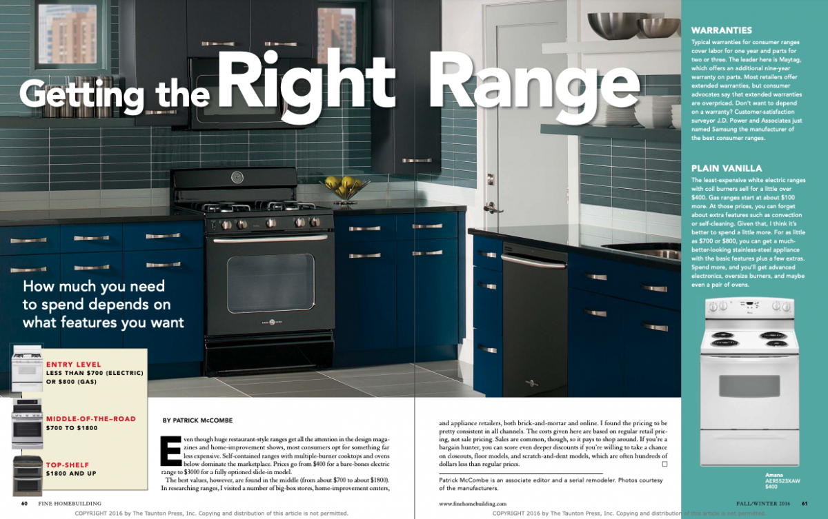 Getting the Right Range - Fine Homebuilding