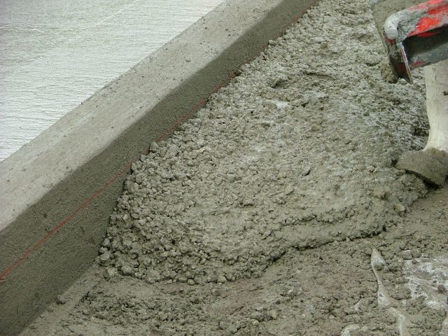 Pour the whole thing, at once. Slab on grade with thickened edges ...