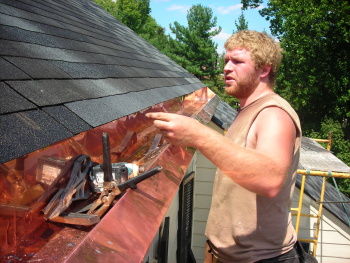 Copper built-in gutter reline - Fine Homebuilding