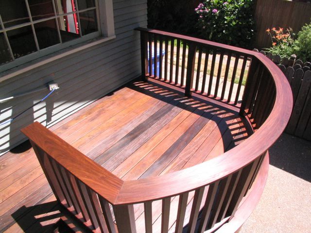 Curved Ipe deck railing - Fine Homebuilding
