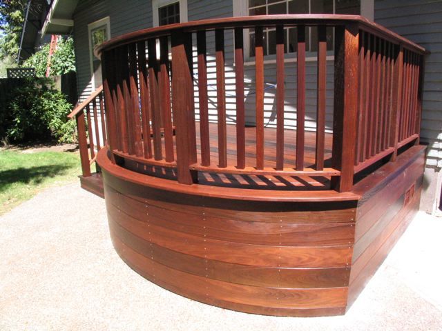 Curved Ipe deck railing - Fine Homebuilding