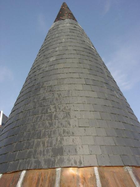 slate roofed turret - Fine Homebuilding