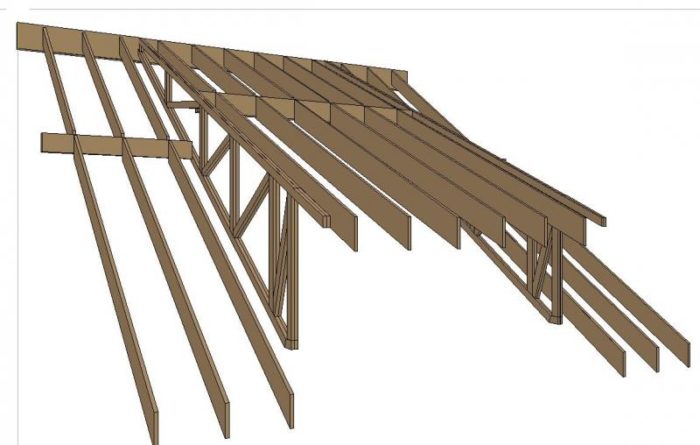 Hang the roof beams to side of trusses - Fine Homebuilding