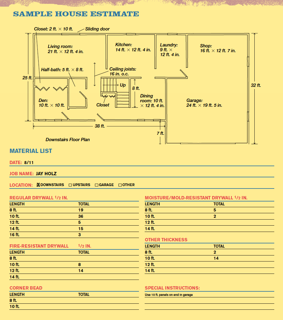 Estimating Materials - Fine Homebuilding