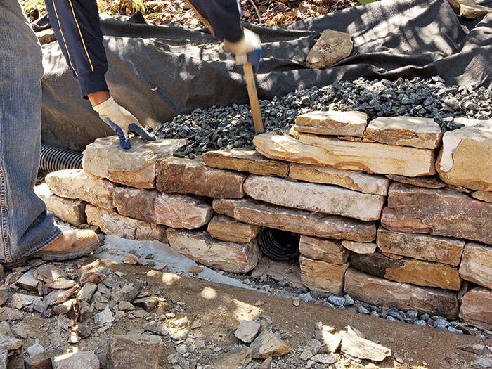 Adding a Drain Line for a Dry-Stack Retaining Wall - Fine Homebuilding