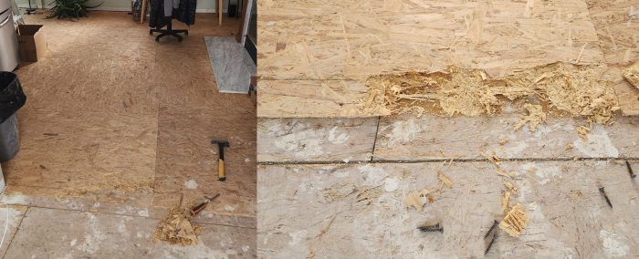 Best way to remove 1/2 inch glued and screwed OSB subfloor - Fine ...