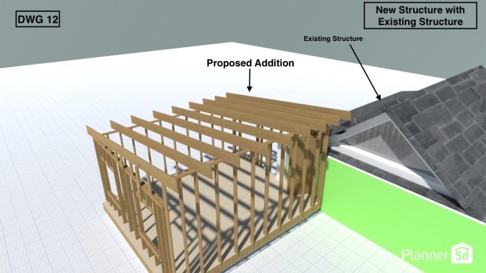 Tying Lean to Roof for bedroom Addition to existing Gable Corner/also ...