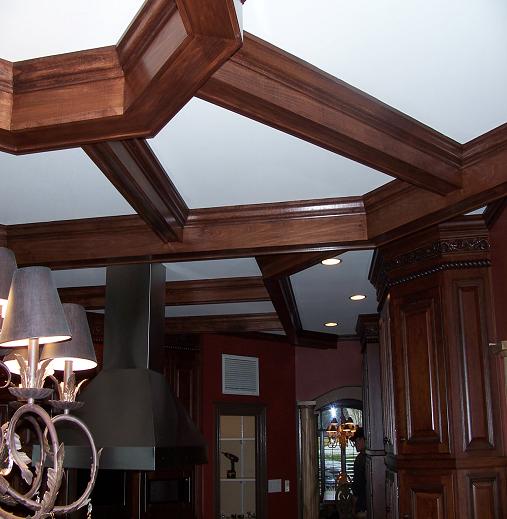 Custom-Stained, Poplar Coffered Ceiling - Fine Homebuilding