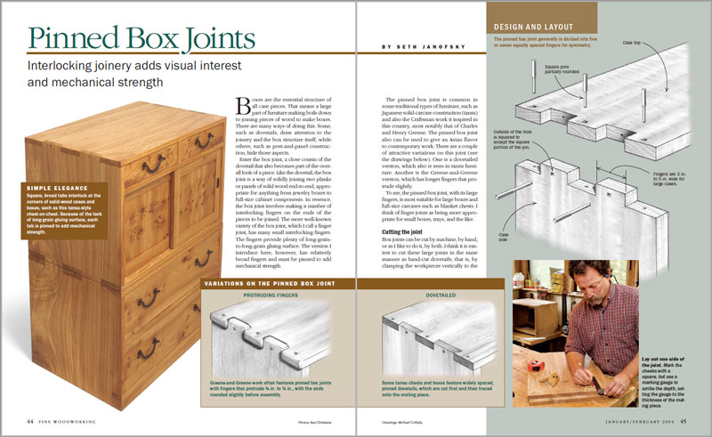 Pinned Box Joints - FineWoodworking