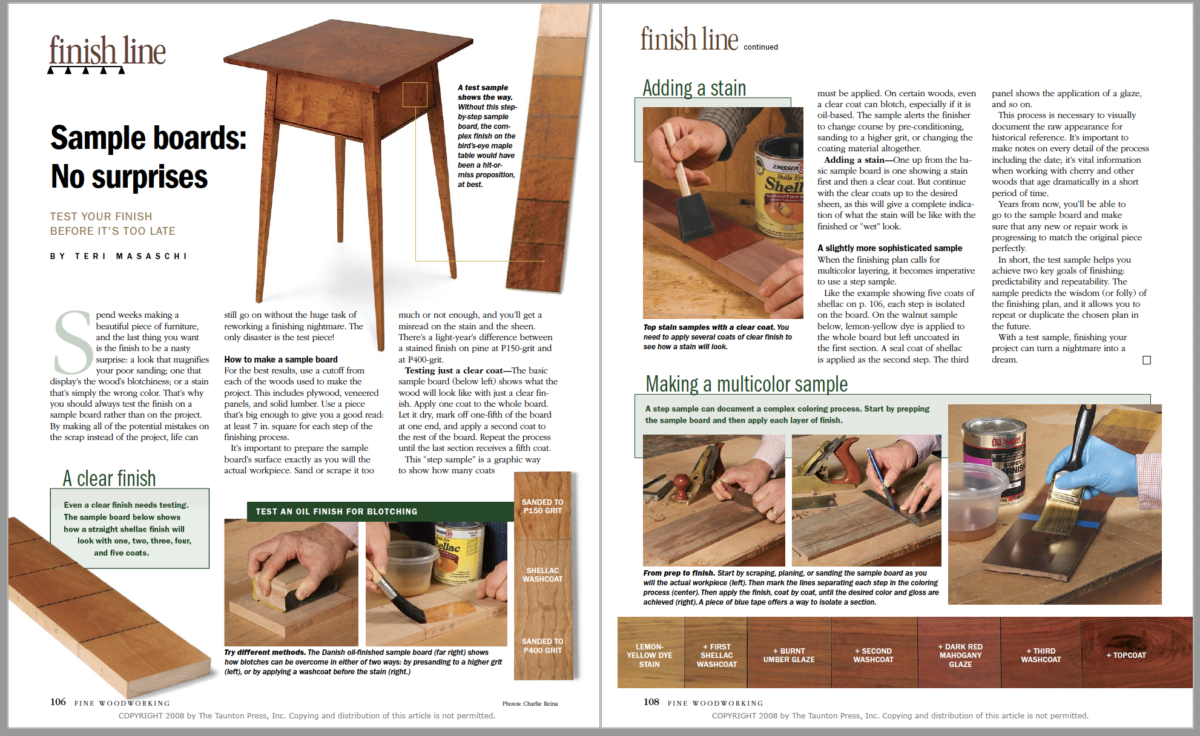 Sample Boards: No Surprises - FineWoodworking