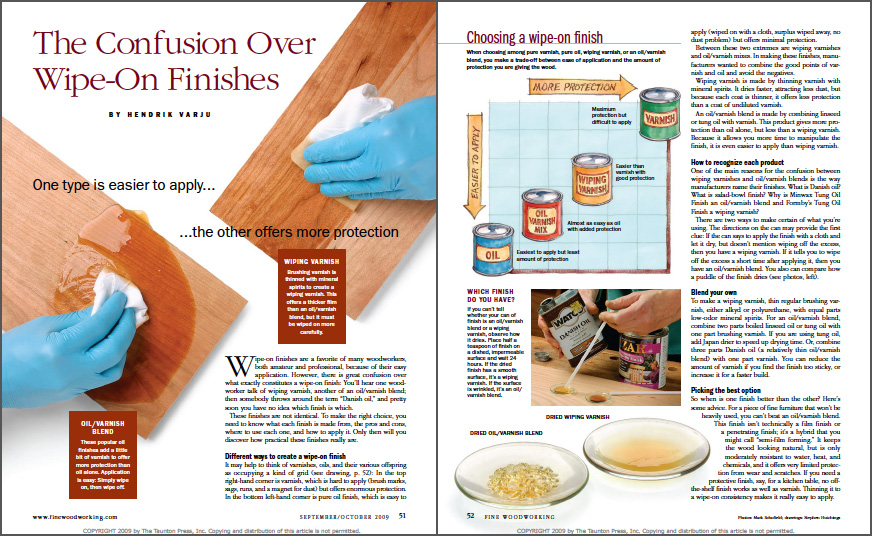 The Confusion Over Wipe-On Finishes - FineWoodworking