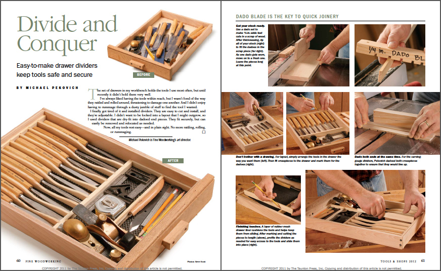 Make Drawer Dividers for Your Tools - FineWoodworking