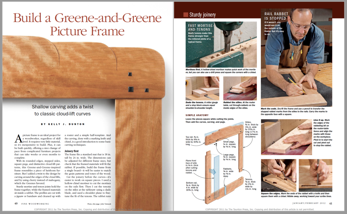 Build a Greene-and-Greene Picture Frame - FineWoodworking