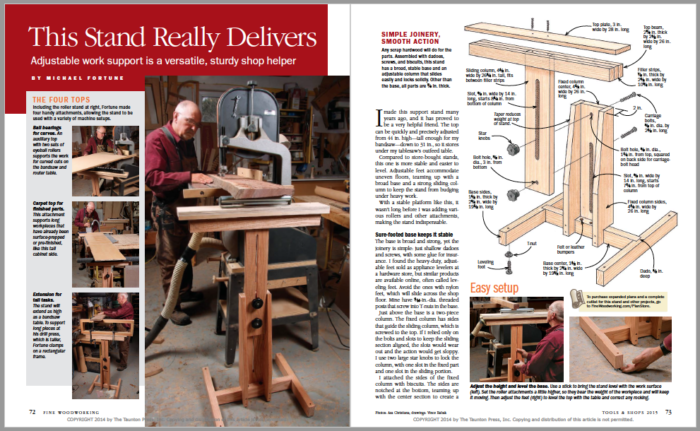 Adjustable Workshop Stand - FineWoodworking