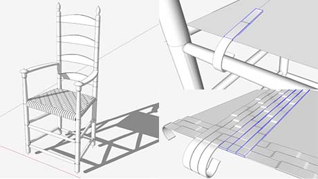 How to Model a Woven Seat in SketchUp - FineWoodworking