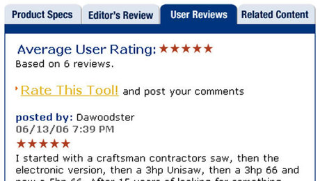 Rate and Review Your Tools - FineWoodworking